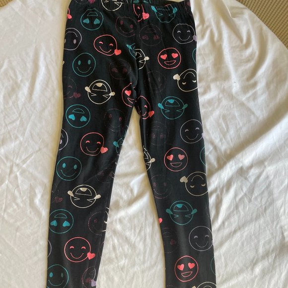 total girl | Bottoms | Black Smiley Face Leggings Girls | Poshmark